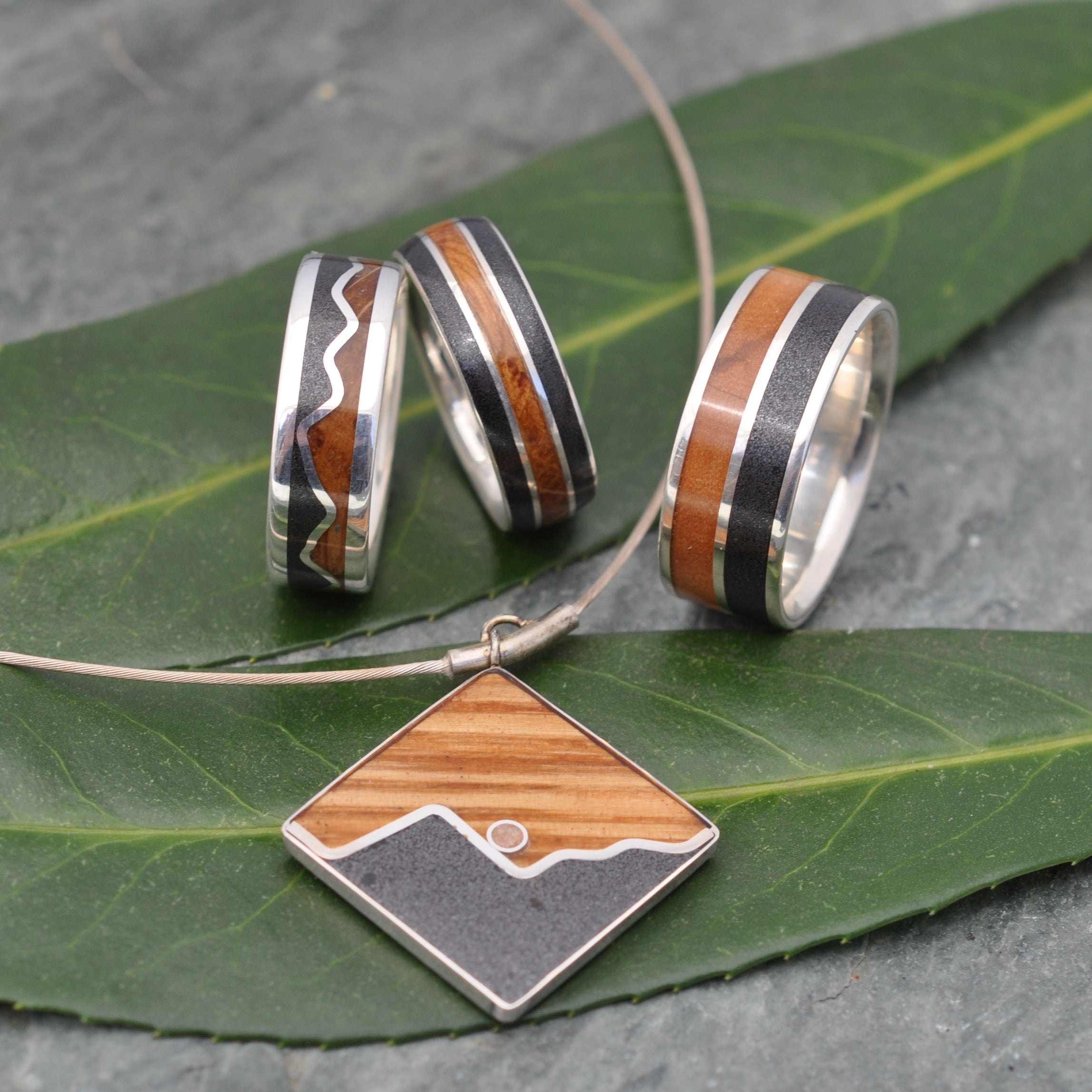 Wood and Stone Inlay – Naturaleza Organic Jewelry & Wood Rings