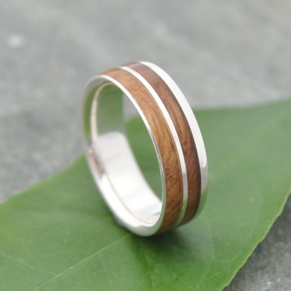 Bourbon Barrel Wedding Bands | Naturaleza Organic Jewelry
